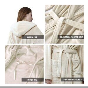 Intimates & Sleepwear | Womens Plush Soft Hooded Robe Luxury Fluffy ...